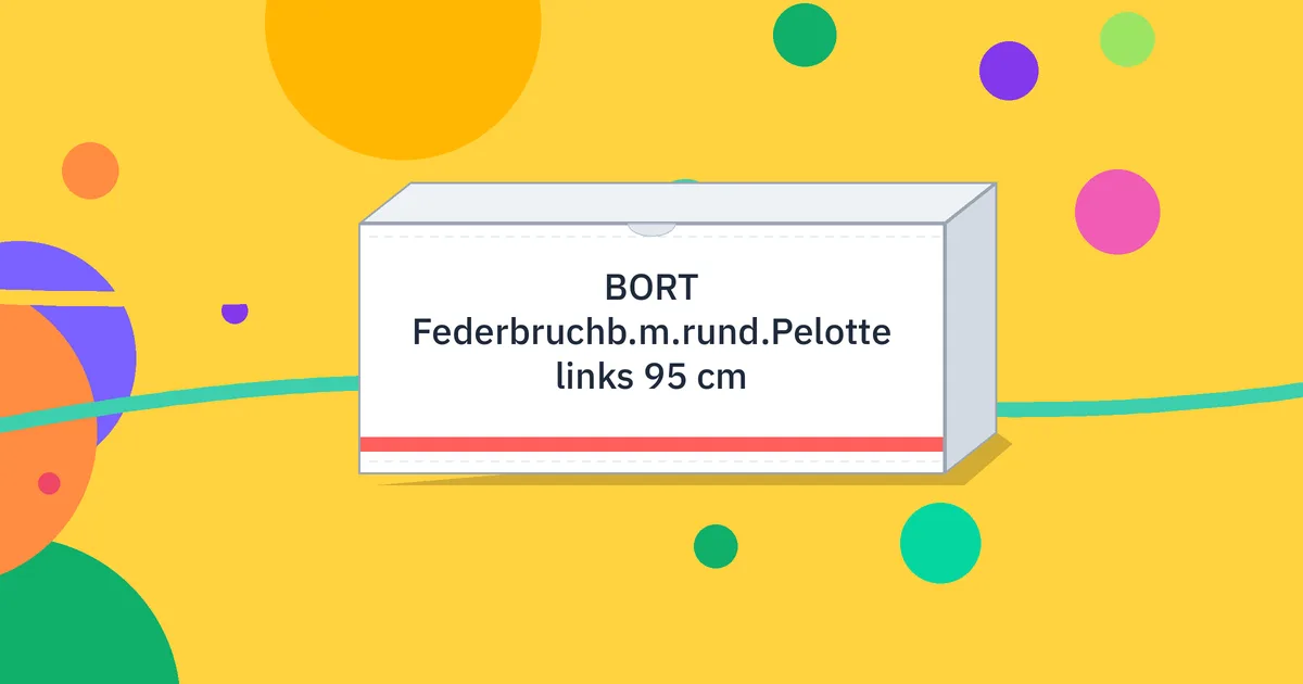 Symbolbild: Packung mit der Aufschrift BORT Federbruchb.m.rund.Pelotte links 95 cm (PZN 07195225) – Verfügbarkeit und Bezug in Apotheken in Frankfurt am Main