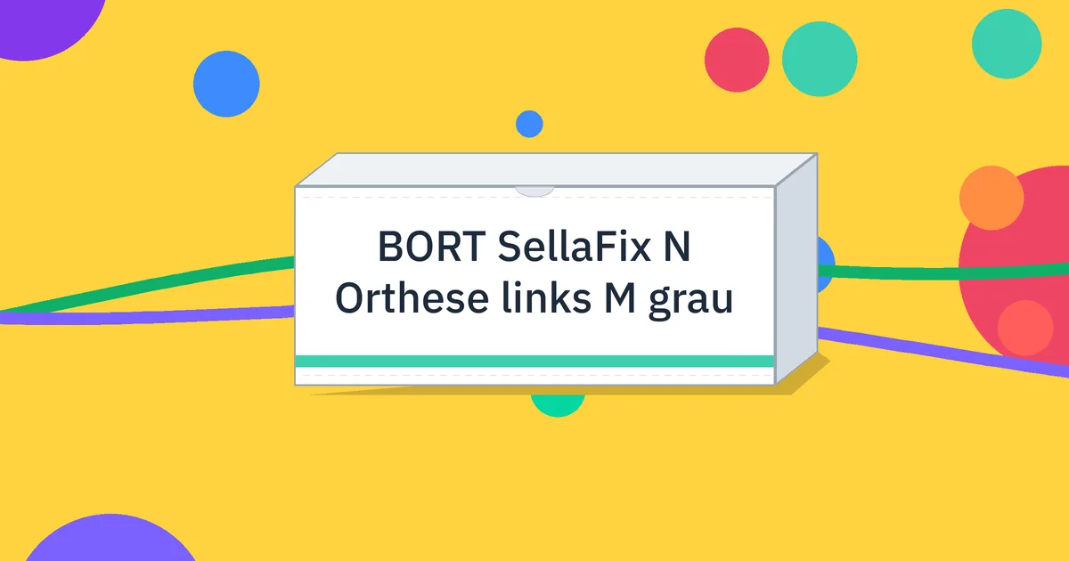 Symbolbild: Packung mit der Aufschrift BORT SellaFix N Orthese links M grau (PZN 19644467) – Verfügbarkeit und Bezug in Apotheken in Frankfurt am Main