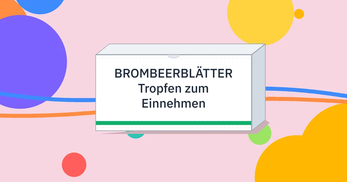 Symbolbild: Packung mit der Aufschrift BROMBEERBLÄTTER Tropfen zum Einnehmen (PZN 11365466) – Verfügbarkeit und Bezug in Apotheken in Frankfurt am Main
