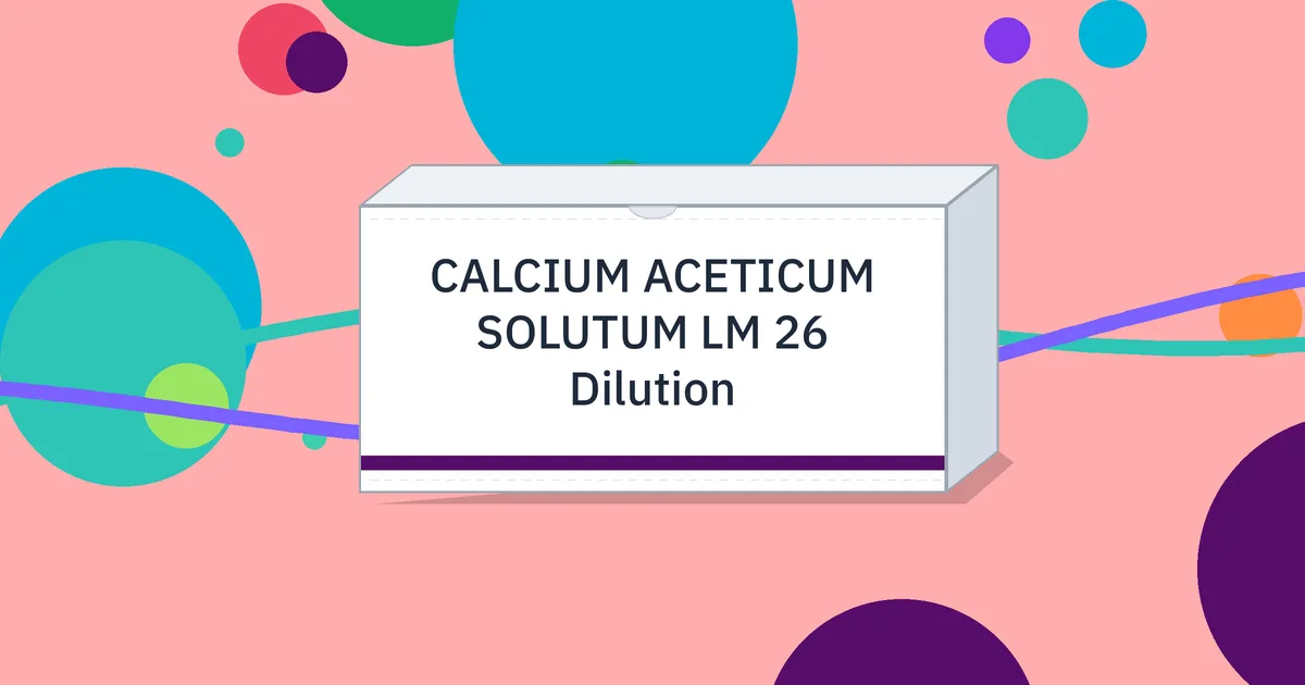 Symbolbild: Packung mit der Aufschrift CALCIUM ACETICUM SOLUTUM LM 26 Dilution (PZN 13406838) – Verfügbarkeit und Bezug in Apotheken in Frankfurt am Main