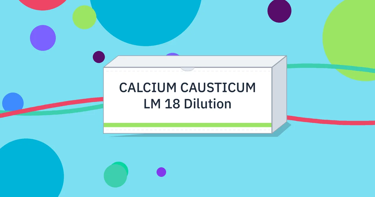 Symbolbild: Packung mit der Aufschrift CALCIUM CAUSTICUM LM 18 Dilution (PZN 12803997) – Verfügbarkeit und Bezug in Apotheken in Frankfurt am Main