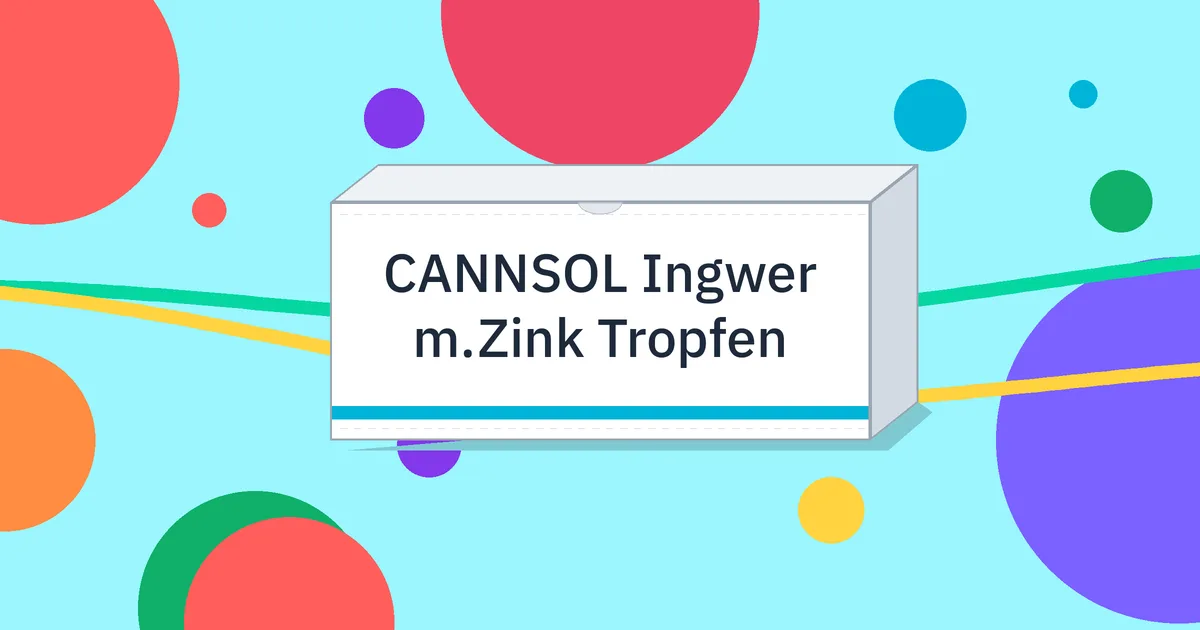 Symbolbild: Packung mit der Aufschrift CANNSOL Ingwer m.Zink Tropfen (PZN 19359554) – Verfügbarkeit und Bezug in Apotheken in Frankfurt am Main