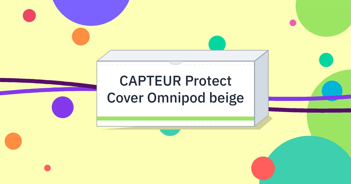 Symbolbild: Packung mit der Aufschrift CAPTEUR Protect Cover Omnipod beige (PZN 20203923) – Verfügbarkeit und Bezug in Apotheken in Frankfurt am Main