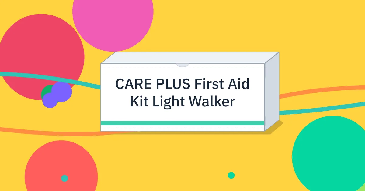 Symbolbild: Packung mit der Aufschrift CARE PLUS First Aid Kit Light Walker (PZN 19492572) – Verfügbarkeit und Bezug in Apotheken in Frankfurt am Main