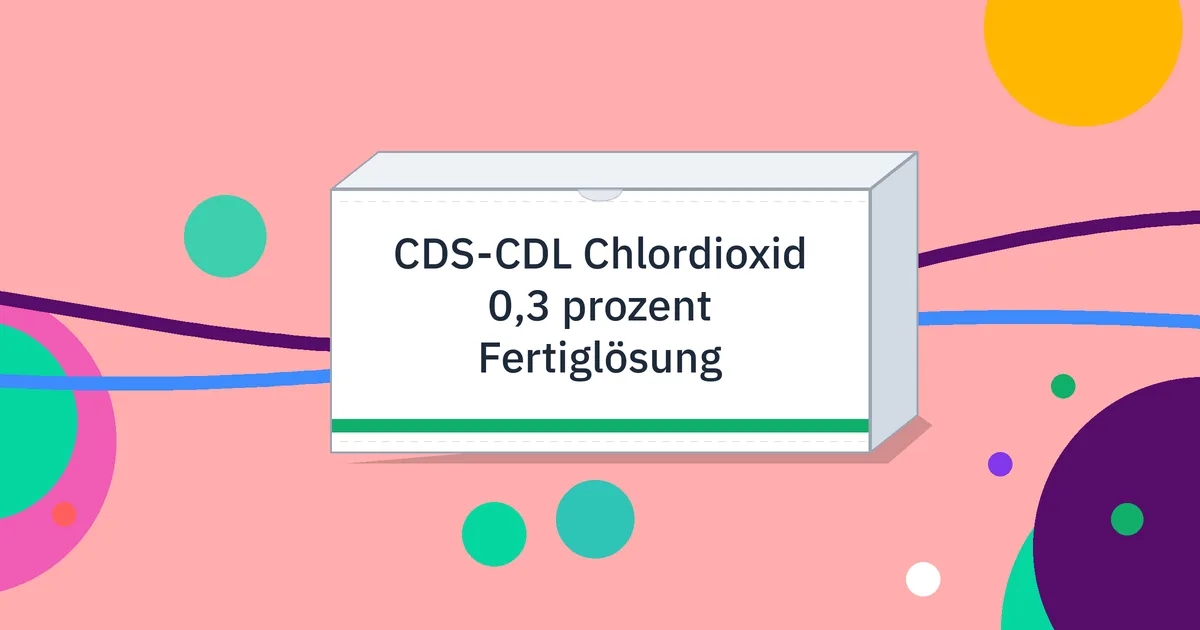 Symbolbild: Packung mit der Aufschrift CDS-CDL Chlordioxid 0,3 prozent Fertiglösung (PZN 14291774) – Verfügbarkeit und Bezug in Apotheken in Frankfurt am Main