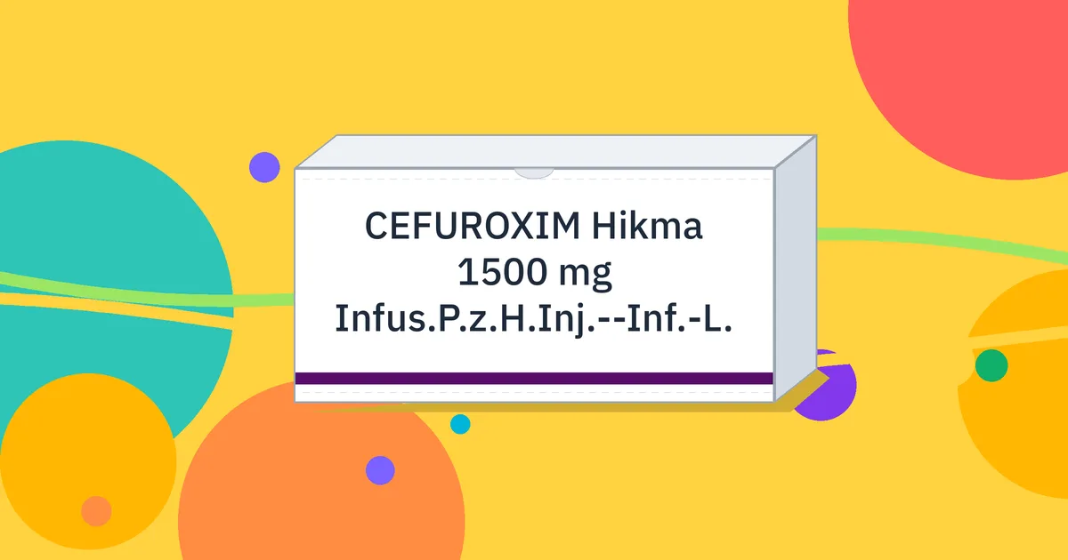 Symbolbild: Packung mit der Aufschrift CEFUROXIM Hikma 1500 mg Infus.P.z.H.Inj.--Inf.-L. (PZN 03647794) – Verfügbarkeit und Bezug in Apotheken in Frankfurt am Main