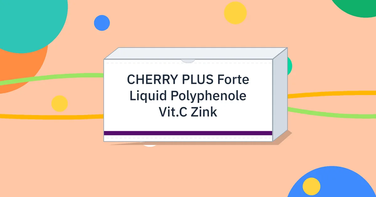 Symbolbild: Packung mit der Aufschrift CHERRY PLUS Forte Liquid Polyphenole Vit.C Zink (PZN 19908133) – Verfügbarkeit und Bezug in Apotheken in Frankfurt am Main