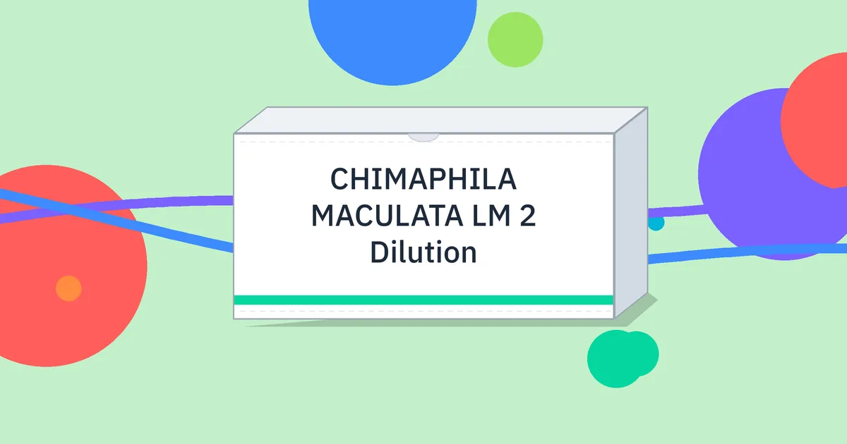 Symbolbild: Packung mit der Aufschrift CHIMAPHILA MACULATA LM 2 Dilution (PZN 13441668) – Verfügbarkeit und Bezug in Apotheken in Frankfurt am Main