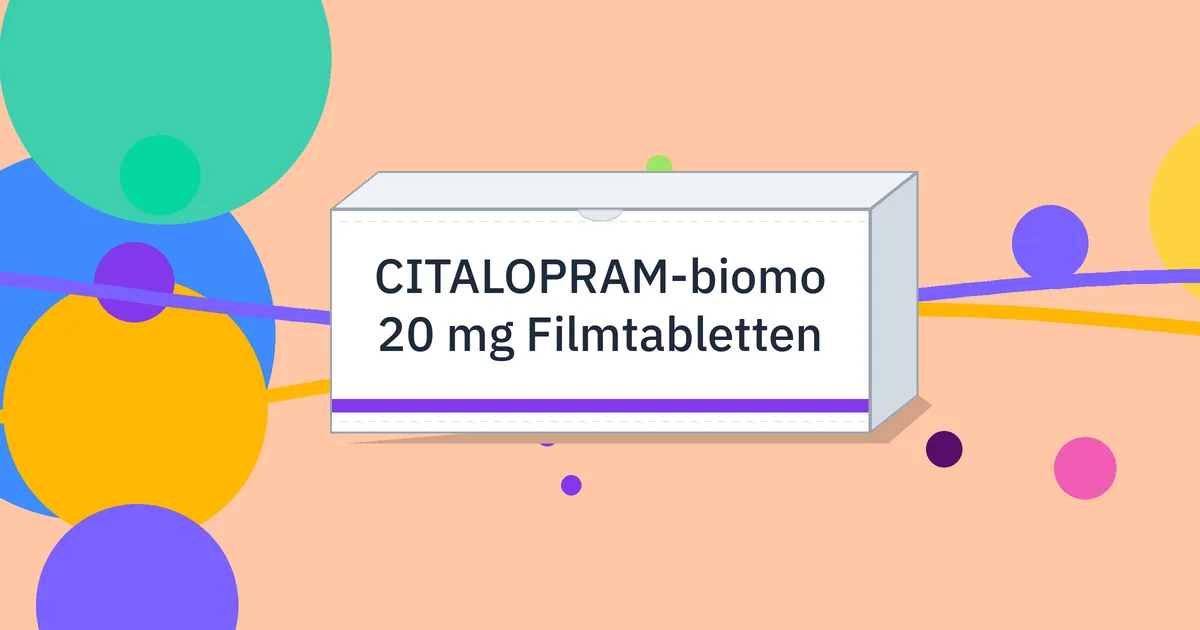 Symbolbild: Packung mit der Aufschrift CITALOPRAM-biomo 20 mg Filmtabletten (PZN 02855013) – Verfügbarkeit und Bezug in Apotheken in Frankfurt am Main