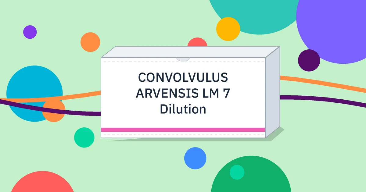 Symbolbild: Packung mit der Aufschrift CONVOLVULUS ARVENSIS LM 7 Dilution (PZN 13450087) – Verfügbarkeit und Bezug in Apotheken in Frankfurt am Main