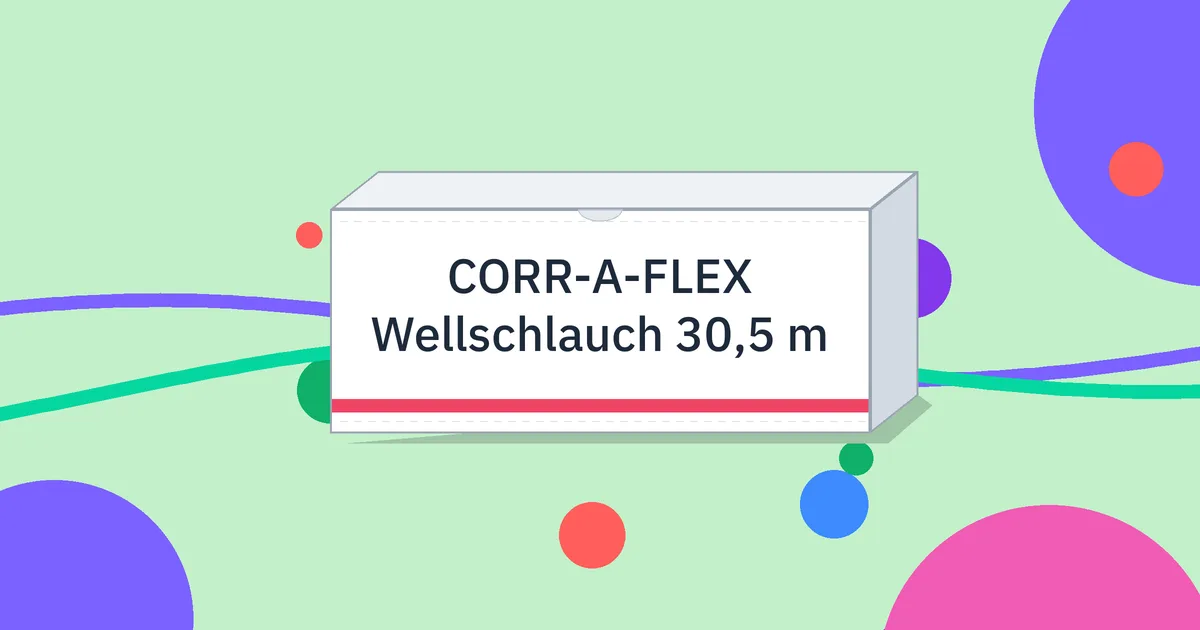 Symbolbild: Packung mit der Aufschrift CORR-A-FLEX Wellschlauch 30,5 m (PZN 20205023) – Verfügbarkeit und Bezug in Apotheken in Frankfurt am Main