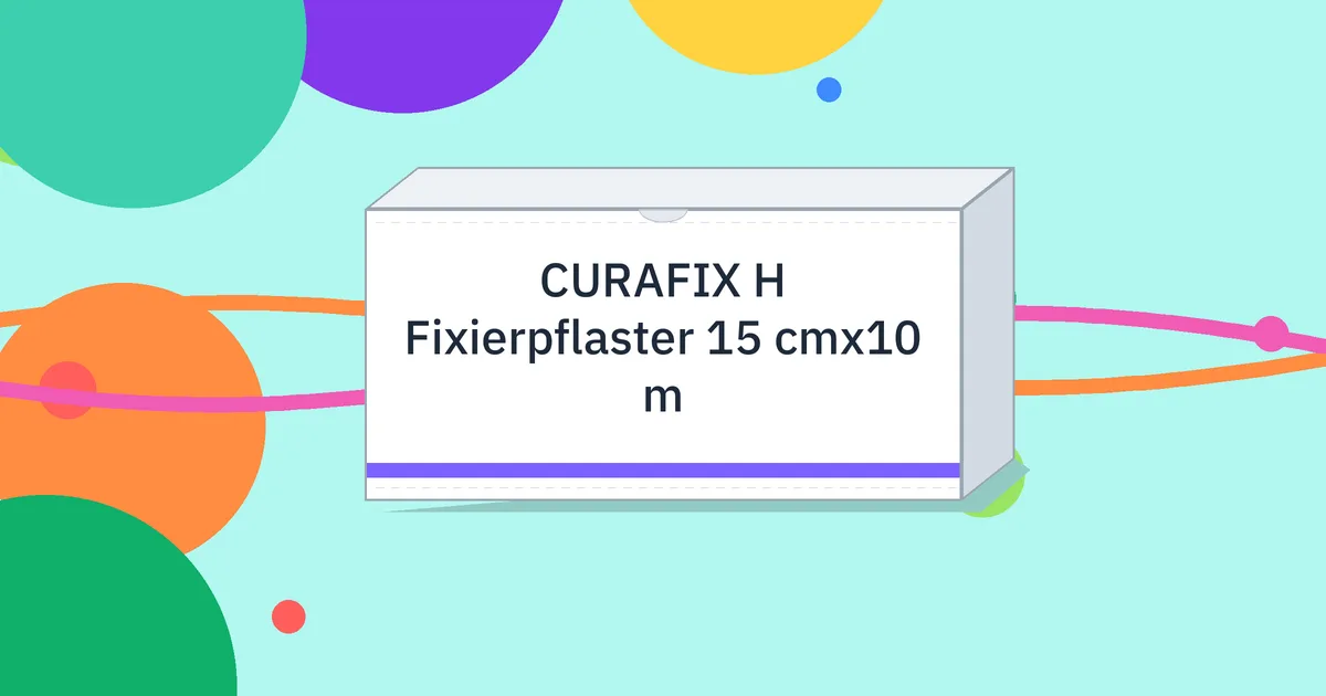 Symbolbild: Packung mit der Aufschrift CURAFIX H Fixierpflaster 15 cmx10 m (PZN 17831521) – Verfügbarkeit und Bezug in Apotheken in Frankfurt am Main