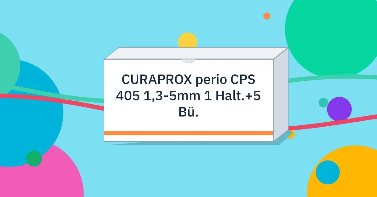 Symbolbild: Packung mit der Aufschrift CURAPROX perio CPS 405 1,3-5mm 1 Halt.+5 Bü. (PZN 11729000) – Verfügbarkeit und Bezug in Apotheken in Frankfurt am Main