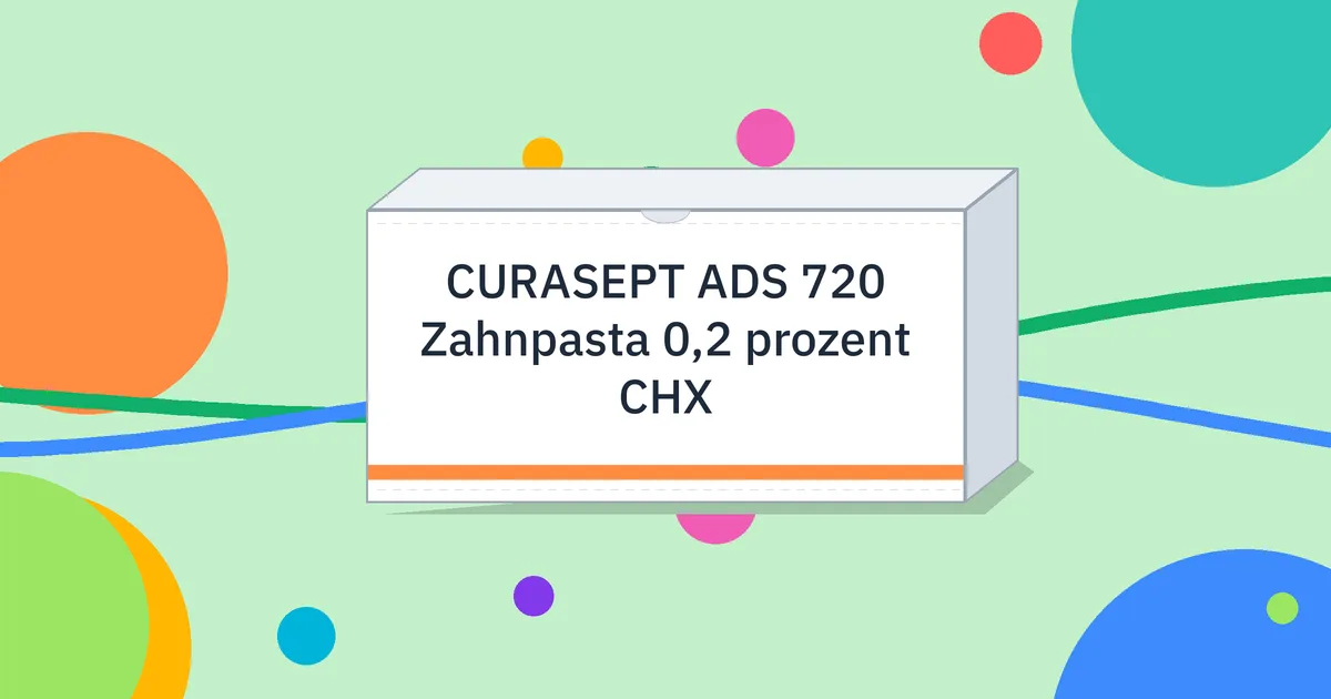 Symbolbild: Packung mit der Aufschrift CURASEPT ADS 720 Zahnpasta 0,2 prozent CHX (PZN 18680082) – Verfügbarkeit und Bezug in Apotheken in Frankfurt am Main