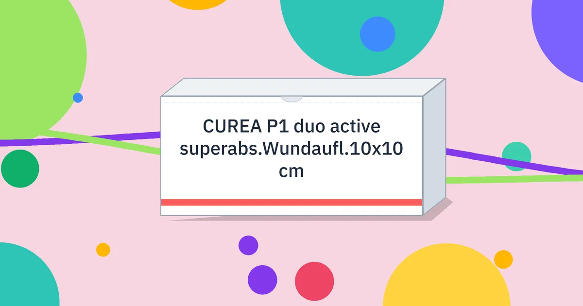 Symbolbild: Packung mit der Aufschrift CUREA P1 duo active superabs.Wundaufl.10x10 cm (PZN 11346799) – Verfügbarkeit und Bezug in Apotheken in Frankfurt am Main