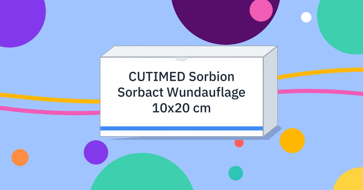 Symbolbild: Packung mit der Aufschrift CUTIMED Sorbion Sorbact Wundauflage 10x20 cm (PZN 15886618) – Verfügbarkeit und Bezug in Apotheken in Frankfurt am Main