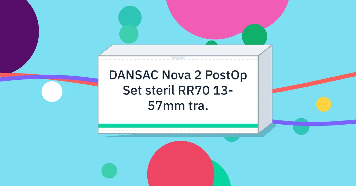 Symbolbild: Packung mit der Aufschrift DANSAC Nova 2 PostOp Set steril RR70 13-57mm tra. (PZN 07701415) – Verfügbarkeit und Bezug in Apotheken in Frankfurt am Main