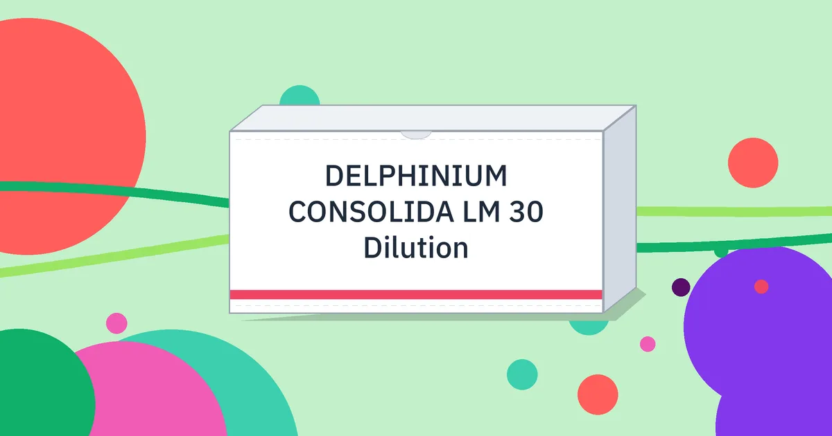 Symbolbild: Packung mit der Aufschrift DELPHINIUM CONSOLIDA LM 30 Dilution (PZN 13463523) – Verfügbarkeit und Bezug in Apotheken in Frankfurt am Main
