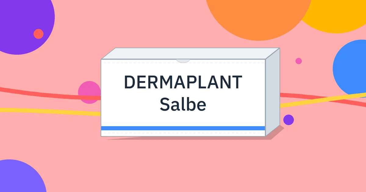 Symbolbild: Packung mit der Aufschrift DERMAPLANT Salbe (PZN 01713512) – Verfügbarkeit und Bezug in Apotheken in Frankfurt am Main