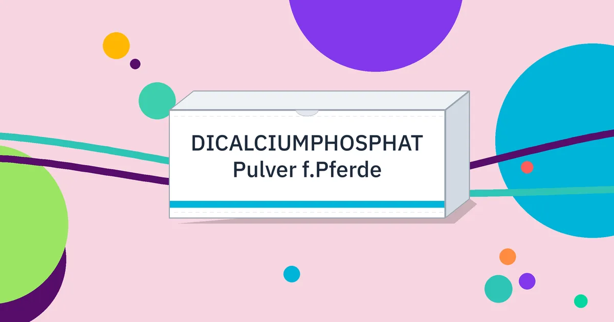 Symbolbild: Packung mit der Aufschrift DICALCIUMPHOSPHAT Pulver f.Pferde (PZN 17183393) – Verfügbarkeit und Bezug in Apotheken in Frankfurt am Main