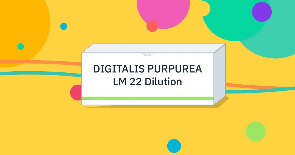 Symbolbild: Packung mit der Aufschrift DIGITALIS PURPUREA LM 22 Dilution (PZN 12842313) – Verfügbarkeit und Bezug in Apotheken in Frankfurt am Main