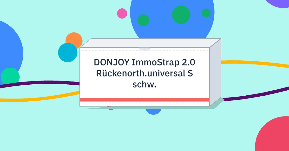 Symbolbild: Packung mit der Aufschrift DONJOY ImmoStrap 2.0 Rückenorth.universal S schw. (PZN 20571064) – Verfügbarkeit und Bezug in Apotheken in Frankfurt am Main