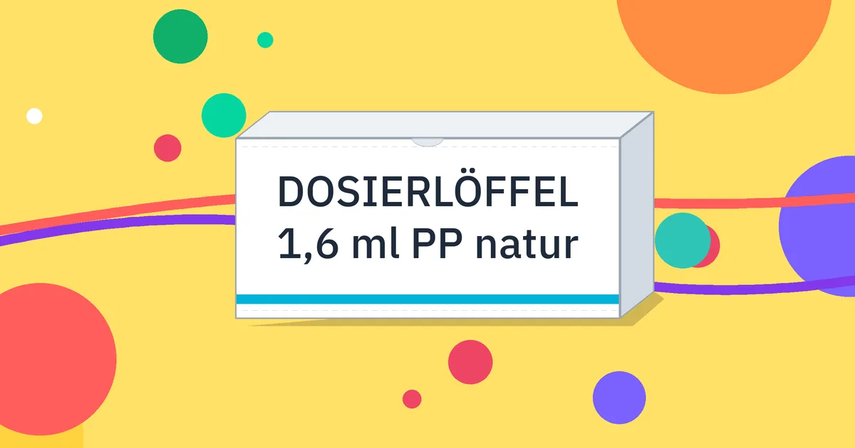Symbolbild: Packung mit der Aufschrift DOSIERLÖFFEL 1,6 ml PP natur (PZN 18138615) – Verfügbarkeit und Bezug in Apotheken in Frankfurt am Main
