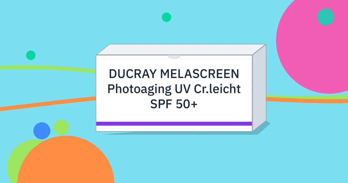 Symbolbild: Packung mit der Aufschrift DUCRAY MELASCREEN Photoaging UV Cr.leicht SPF 50+ (PZN 14215477) – Verfügbarkeit und Bezug in Apotheken in Frankfurt am Main