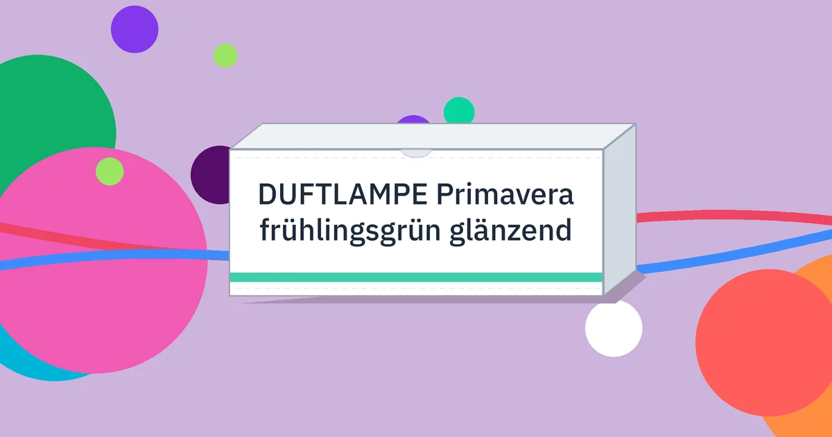 Symbolbild: Packung mit der Aufschrift DUFTLAMPE Primavera frühlingsgrün glänzend (PZN 17984590) – Verfügbarkeit und Bezug in Apotheken in Frankfurt am Main
