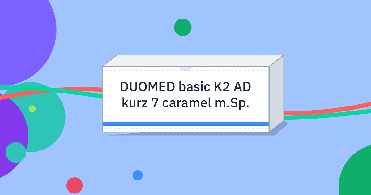 Symbolbild: Packung mit der Aufschrift DUOMED basic K2 AD kurz 7 caramel m.Sp. (PZN 20907446) – Verfügbarkeit und Bezug in Apotheken in Frankfurt am Main