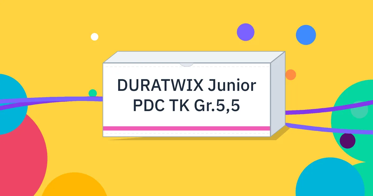 Symbolbild: Packung mit der Aufschrift DURATWIX Junior PDC TK Gr.5,5 (PZN 17156829) – Verfügbarkeit und Bezug in Apotheken in Frankfurt am Main