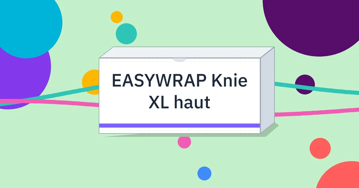 Symbolbild: Packung mit der Aufschrift EASYWRAP Knie XL haut (PZN 18749046) – Verfügbarkeit und Bezug in Apotheken in Frankfurt am Main