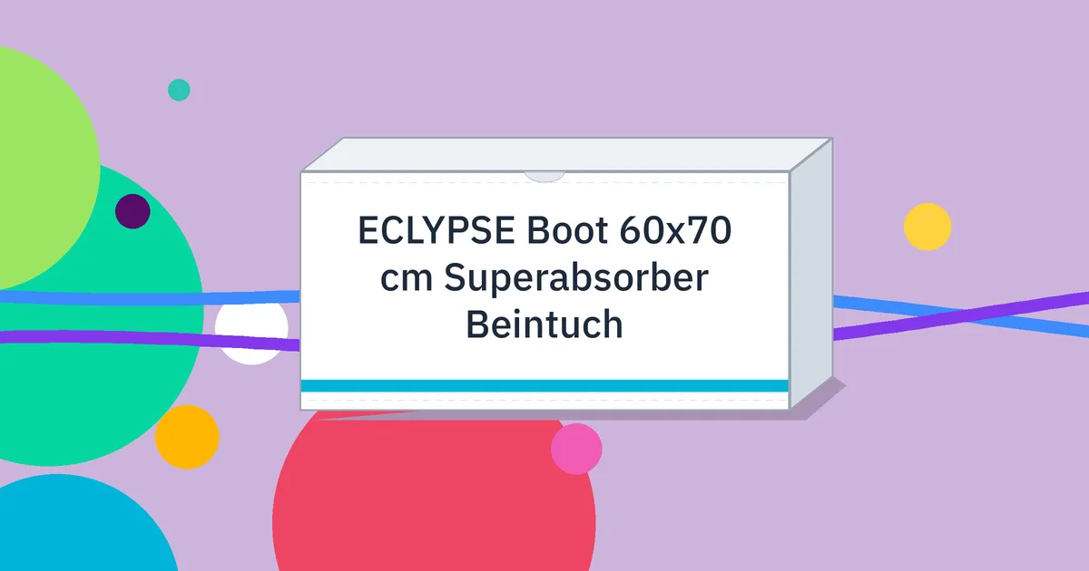 Symbolbild: Packung mit der Aufschrift ECLYPSE Boot 60x70 cm Superabsorber Beintuch (PZN 08840490) – Verfügbarkeit und Bezug in Apotheken in Frankfurt am Main