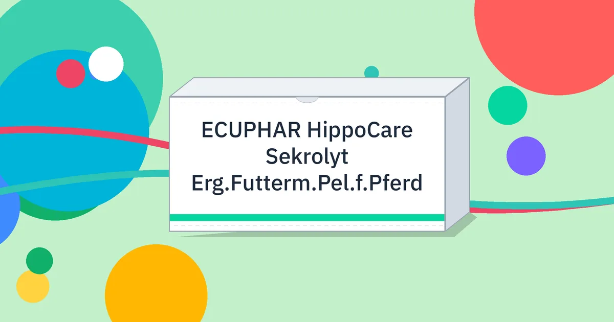 Symbolbild: Packung mit der Aufschrift ECUPHAR HippoCare Sekrolyt Erg.Futterm.Pel.f.Pferd (PZN 19445839) – Verfügbarkeit und Bezug in Apotheken in Frankfurt am Main