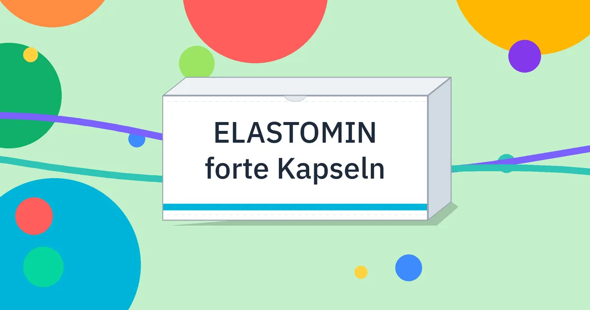Symbolbild: Packung mit der Aufschrift ELASTOMIN forte Kapseln (PZN 15373652) – Verfügbarkeit und Bezug in Apotheken in Frankfurt am Main