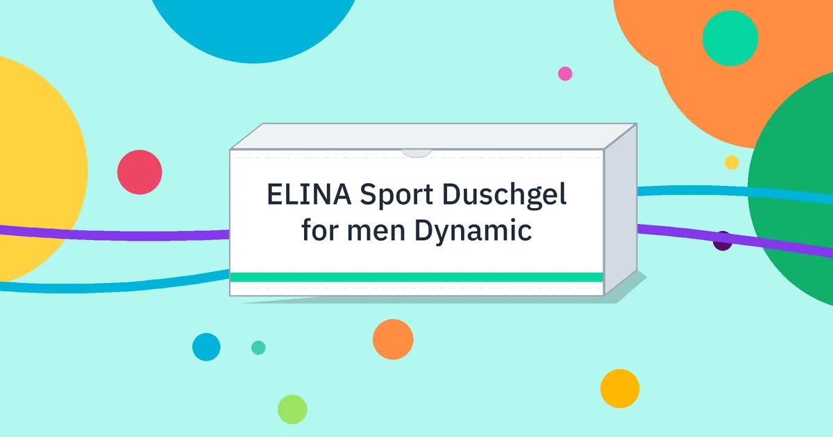Symbolbild: Packung mit der Aufschrift ELINA Sport Duschgel for men Dynamic (PZN 10347816) – Verfügbarkeit und Bezug in Apotheken in Frankfurt am Main