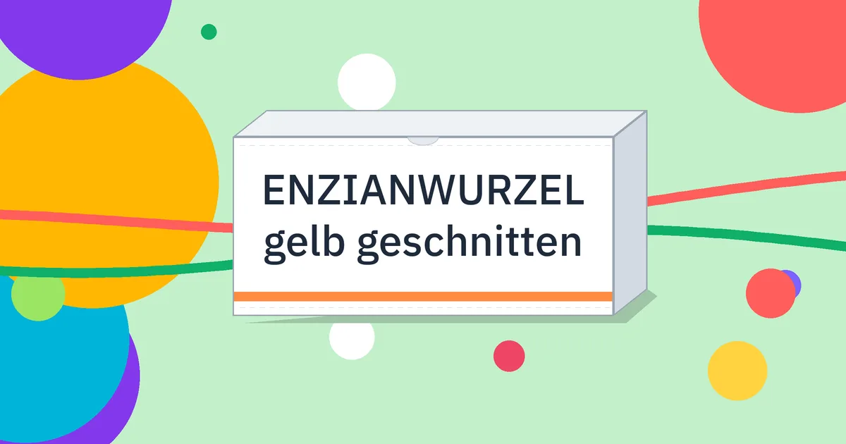 Symbolbild: Packung mit der Aufschrift ENZIANWURZEL gelb geschnitten (PZN 14031323) – Verfügbarkeit und Bezug in Apotheken in Frankfurt am Main
