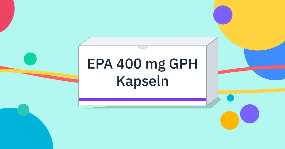 Symbolbild: Packung mit der Aufschrift EPA 400 mg GPH Kapseln (PZN 11190311) – Verfügbarkeit und Bezug in Apotheken in Frankfurt am Main