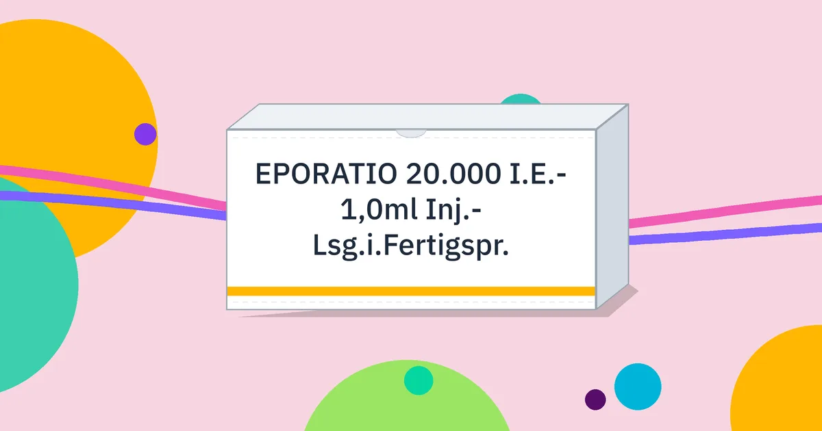 Symbolbild: Packung mit der Aufschrift EPORATIO 20.000 I.E.-1,0ml Inj.-Lsg.i.Fertigspr. (PZN 18777367) – Verfügbarkeit und Bezug in Apotheken in Frankfurt am Main