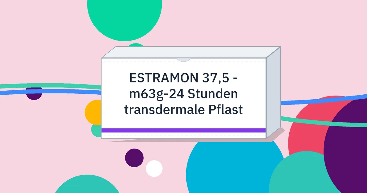 Symbolbild: Packung mit der Aufschrift ESTRAMON 37,5 -m63g-24 Stunden transdermale Pflast (PZN 06956998) – Verfügbarkeit und Bezug in Apotheken in Frankfurt am Main