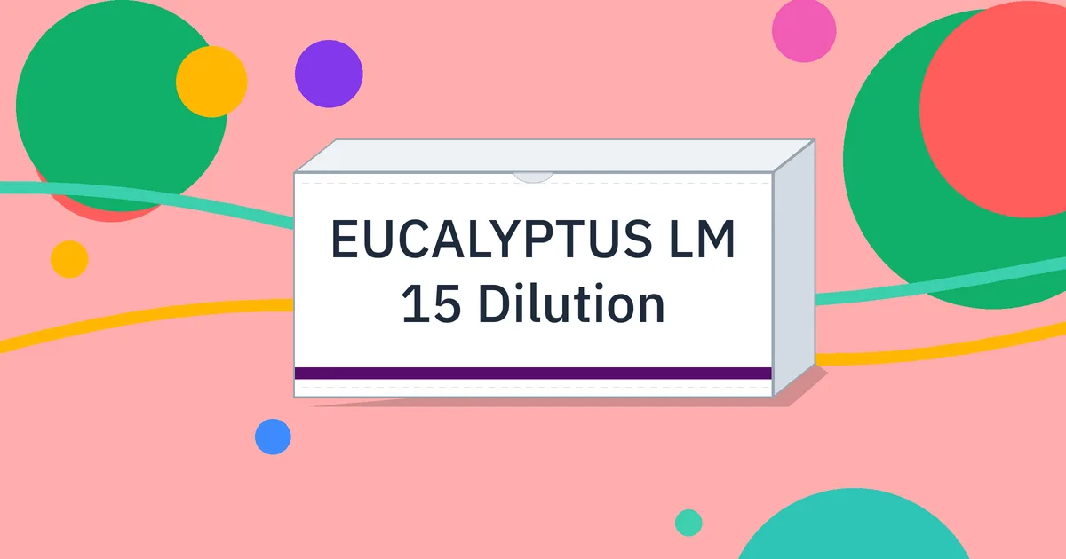 Symbolbild: Packung mit der Aufschrift EUCALYPTUS LM 15 Dilution (PZN 12845369) – Verfügbarkeit und Bezug in Apotheken in Frankfurt am Main