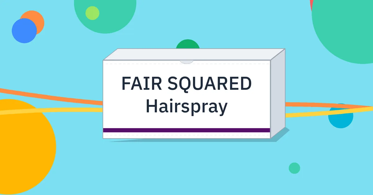 Symbolbild: Packung mit der Aufschrift FAIR SQUARED Hairspray (PZN 18788477) – Verfügbarkeit und Bezug in Apotheken in Frankfurt am Main