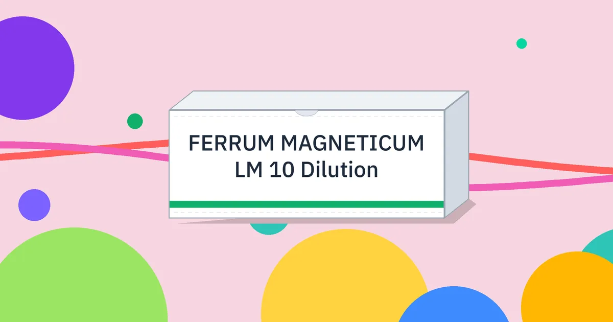 Symbolbild: Packung mit der Aufschrift FERRUM MAGNETICUM LM 10 Dilution (PZN 12849829) – Verfügbarkeit und Bezug in Apotheken in Frankfurt am Main