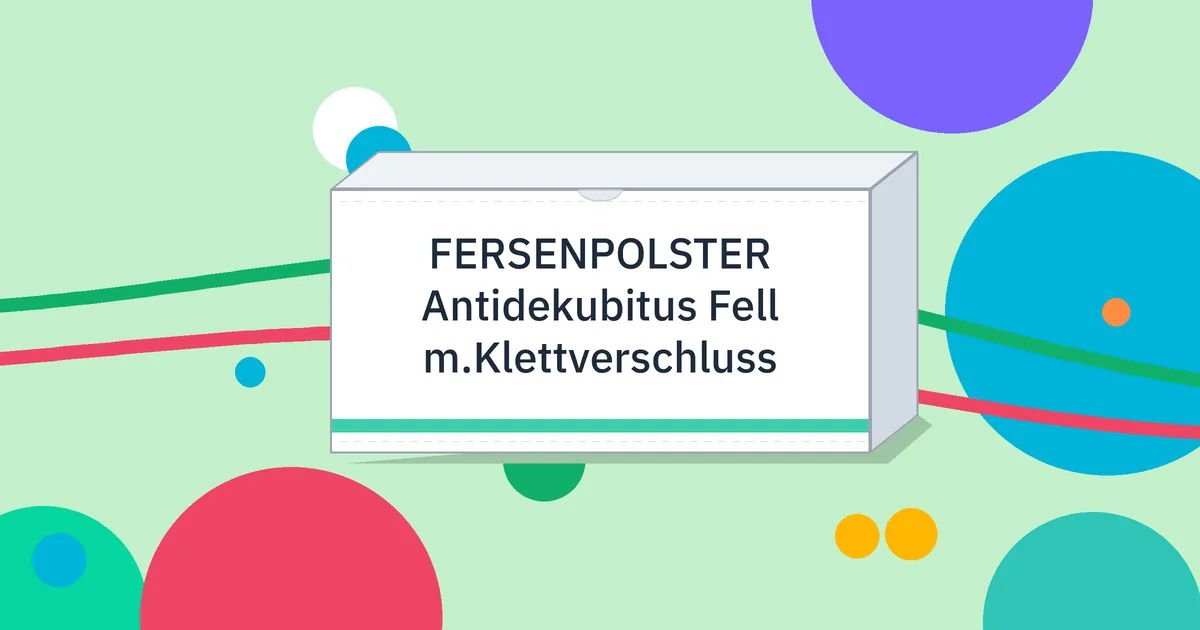 Symbolbild: Packung mit der Aufschrift FERSENPOLSTER Antidekubitus Fell m.Klettverschluss (PZN 11147781) – Verfügbarkeit und Bezug in Apotheken in Frankfurt am Main