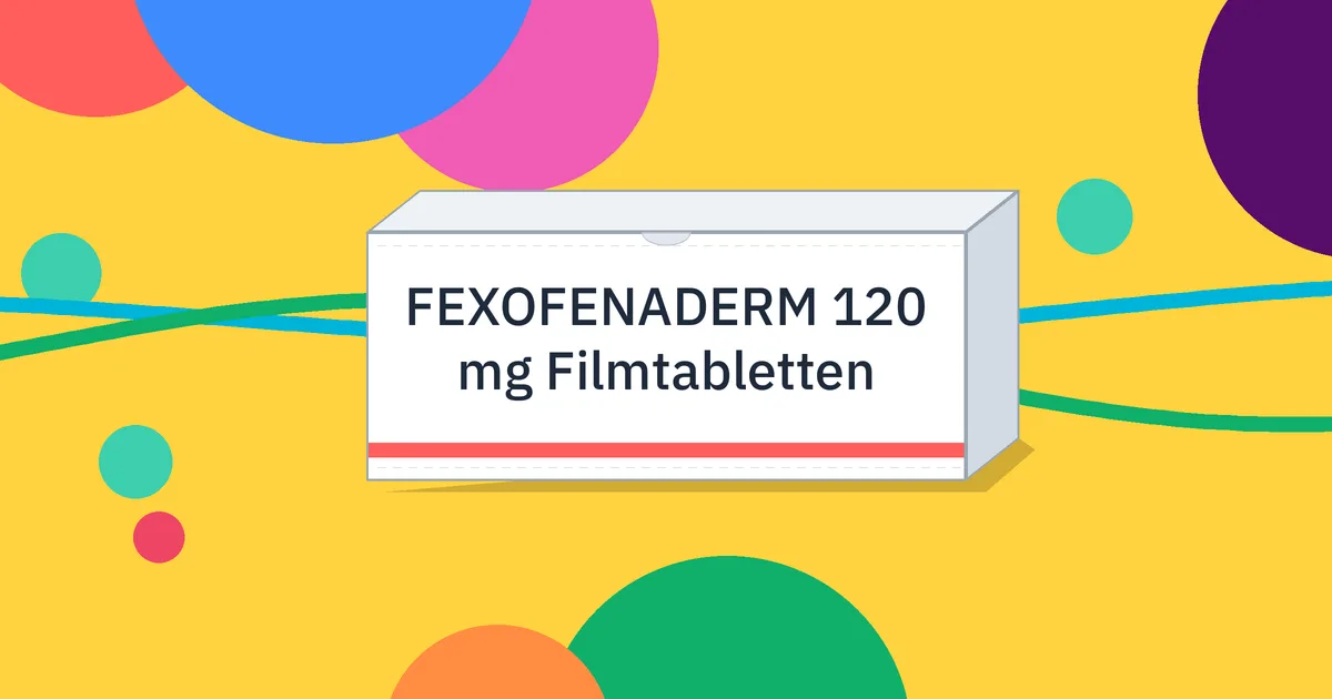 Symbolbild: Packung mit der Aufschrift FEXOFENADERM 120 mg Filmtabletten (PZN 08844128) – Verfügbarkeit und Bezug in Apotheken in Frankfurt am Main