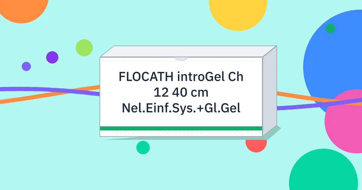 Symbolbild: Packung mit der Aufschrift FLOCATH introGel Ch 12 40 cm Nel.Einf.Sys.+Gl.Gel (PZN 05018890) – Verfügbarkeit und Bezug in Apotheken in Frankfurt am Main