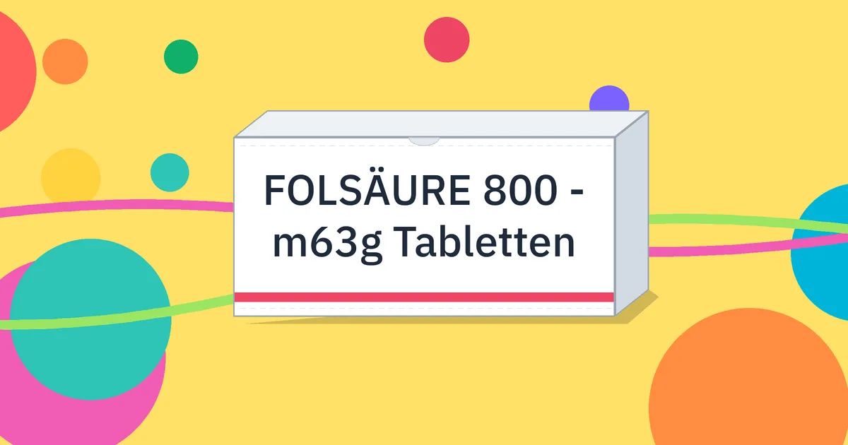 Symbolbild: Packung mit der Aufschrift FOLSÄURE 800 -m63g Tabletten (PZN 10979077) – Verfügbarkeit und Bezug in Apotheken in Frankfurt am Main