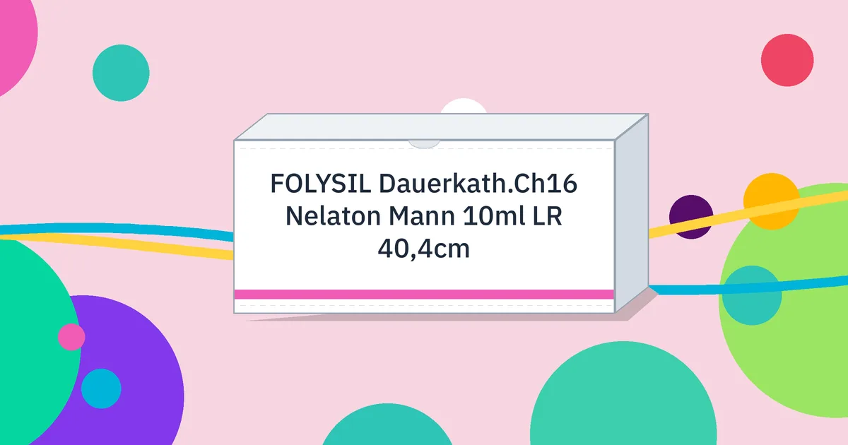 Symbolbild: Packung mit der Aufschrift FOLYSIL Dauerkath.Ch16 Nelaton Mann 10ml LR 40,4cm (PZN 17999232) – Verfügbarkeit und Bezug in Apotheken in Frankfurt am Main