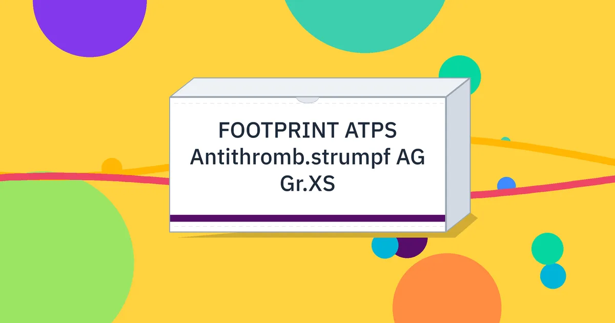 Symbolbild: Packung mit der Aufschrift FOOTPRINT ATPS Antithromb.strumpf AG Gr.XS (PZN 11608549) – Verfügbarkeit und Bezug in Apotheken in Frankfurt am Main