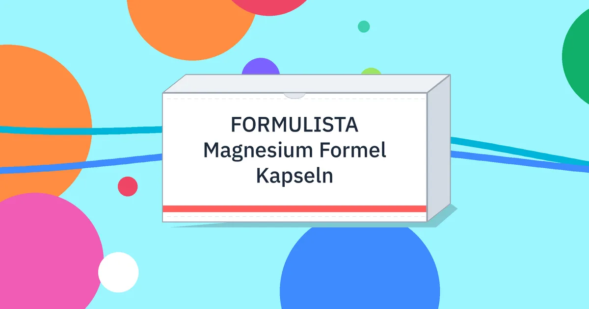 Symbolbild: Packung mit der Aufschrift FORMULISTA Magnesium Formel Kapseln (PZN 15610537) – Verfügbarkeit und Bezug in Apotheken in Frankfurt am Main